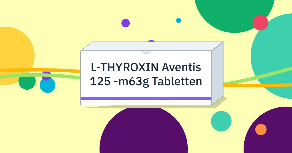 Symbolbild: Packung mit der Aufschrift L-THYROXIN Aventis 125 -m63g Tabletten (PZN 12727138) – Verfügbarkeit und Bezug in Apotheken in Frankfurt am Main