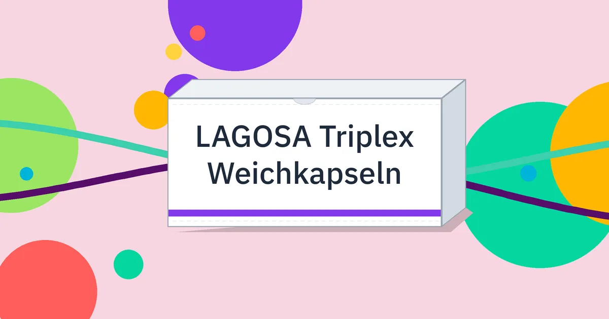 Symbolbild: Packung mit der Aufschrift LAGOSA Triplex Weichkapseln (PZN 20047653) – Verfügbarkeit und Bezug in Apotheken in Frankfurt am Main