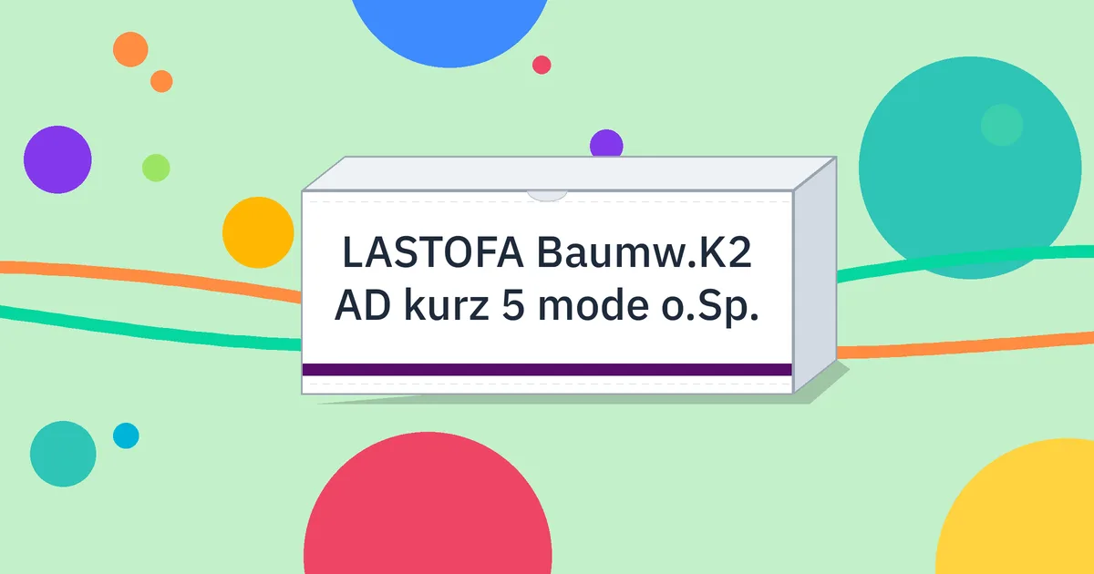 Symbolbild: Packung mit der Aufschrift LASTOFA Baumw.K2 AD kurz 5 mode o.Sp. (PZN 01945872) – Verfügbarkeit und Bezug in Apotheken in Frankfurt am Main