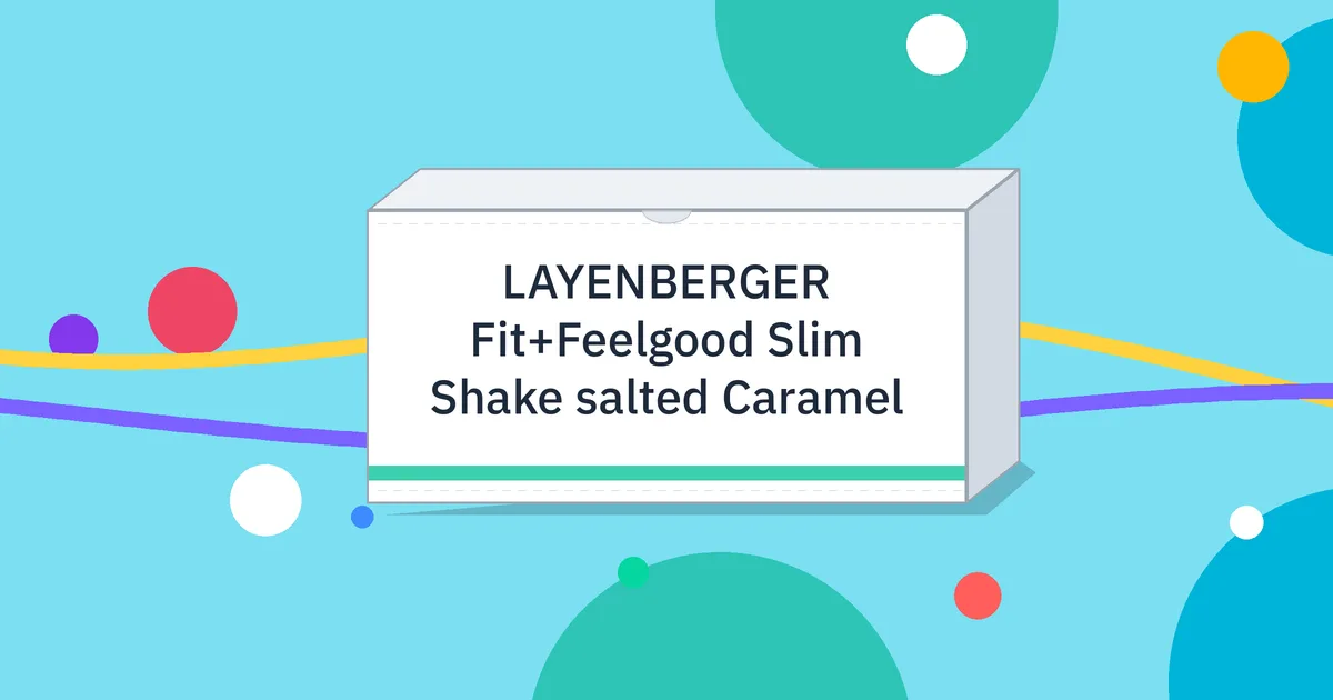 Symbolbild: Packung mit der Aufschrift LAYENBERGER Fit+Feelgood Slim Shake salted Caramel (PZN 18117814) – Verfügbarkeit und Bezug in Apotheken in Frankfurt am Main