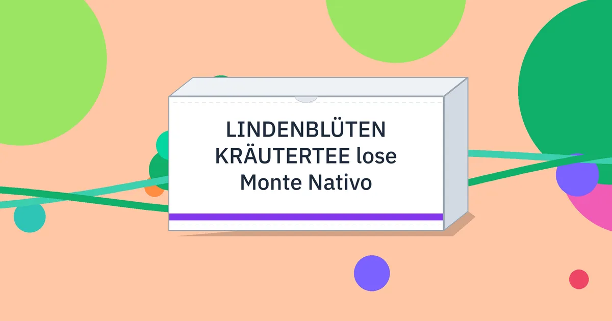 Symbolbild: Packung mit der Aufschrift LINDENBLÜTEN KRÄUTERTEE lose Monte Nativo (PZN 20349845) – Verfügbarkeit und Bezug in Apotheken in Frankfurt am Main