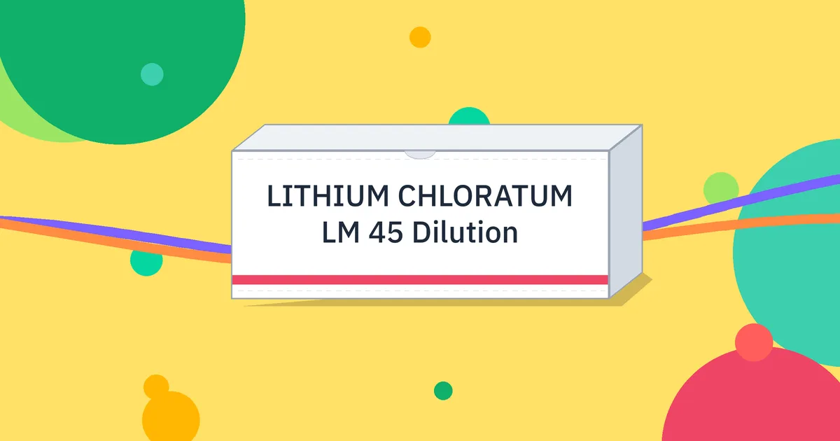 Symbolbild: Packung mit der Aufschrift LITHIUM CHLORATUM LM 45 Dilution (PZN 12932246) – Verfügbarkeit und Bezug in Apotheken in Frankfurt am Main