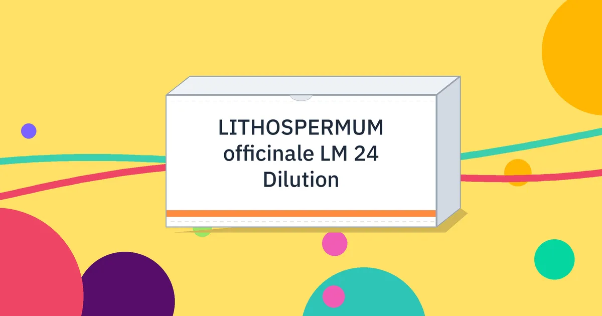 Symbolbild: Packung mit der Aufschrift LITHOSPERMUM officinale LM 24 Dilution (PZN 13532158) – Verfügbarkeit und Bezug in Apotheken in Frankfurt am Main