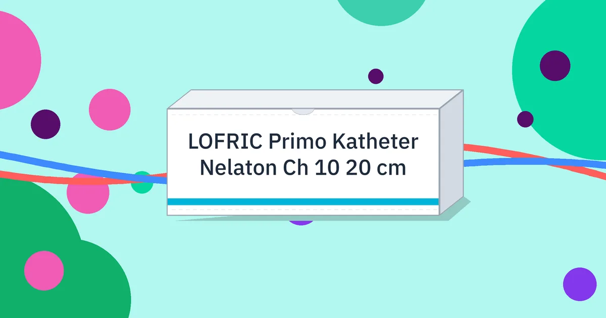 Symbolbild: Packung mit der Aufschrift LOFRIC Primo Katheter Nelaton Ch 10 20 cm (PZN 16672173) – Verfügbarkeit und Bezug in Apotheken in Frankfurt am Main