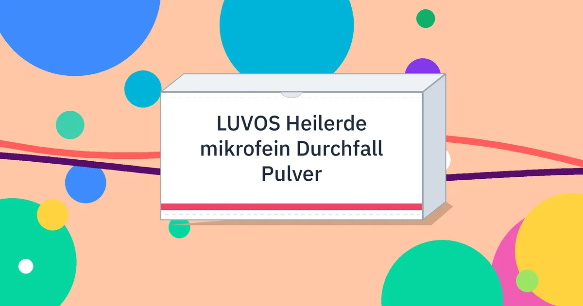 Symbolbild: Packung mit der Aufschrift LUVOS Heilerde mikrofein Durchfall Pulver (PZN 18360696) – Verfügbarkeit und Bezug in Apotheken in Frankfurt am Main