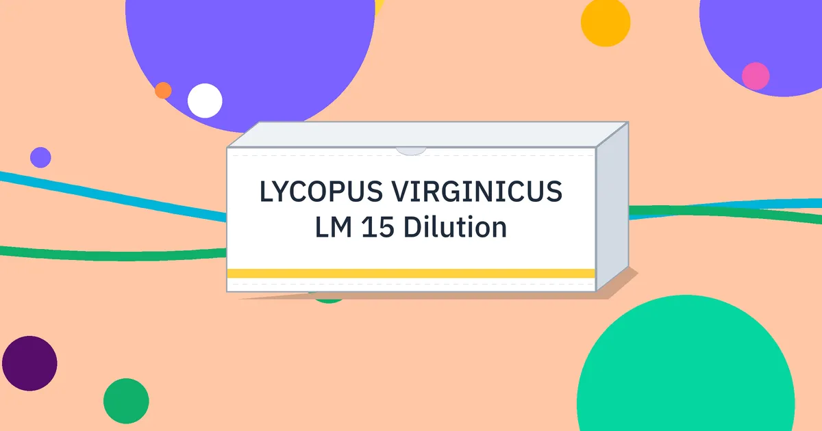Symbolbild: Packung mit der Aufschrift LYCOPUS VIRGINICUS LM 15 Dilution (PZN 13538528) – Verfügbarkeit und Bezug in Apotheken in Frankfurt am Main