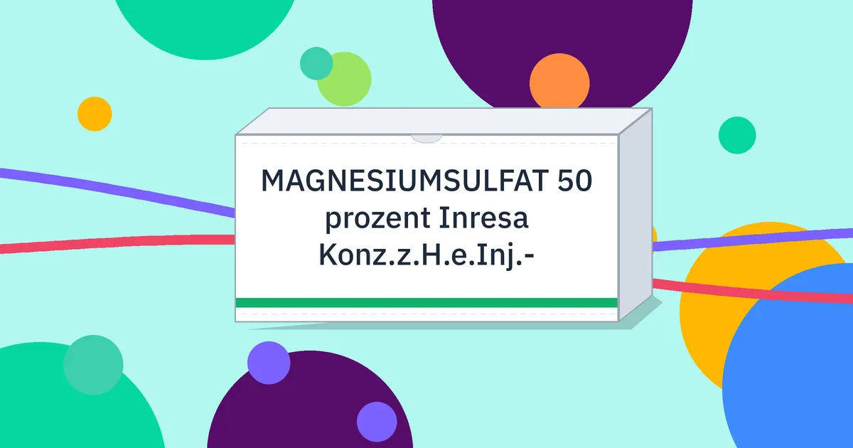 Symbolbild: Packung mit der Aufschrift MAGNESIUMSULFAT 50 prozent Inresa Konz.z.H.e.Inj.- (PZN 06417439) – Verfügbarkeit und Bezug in Apotheken in Frankfurt am Main