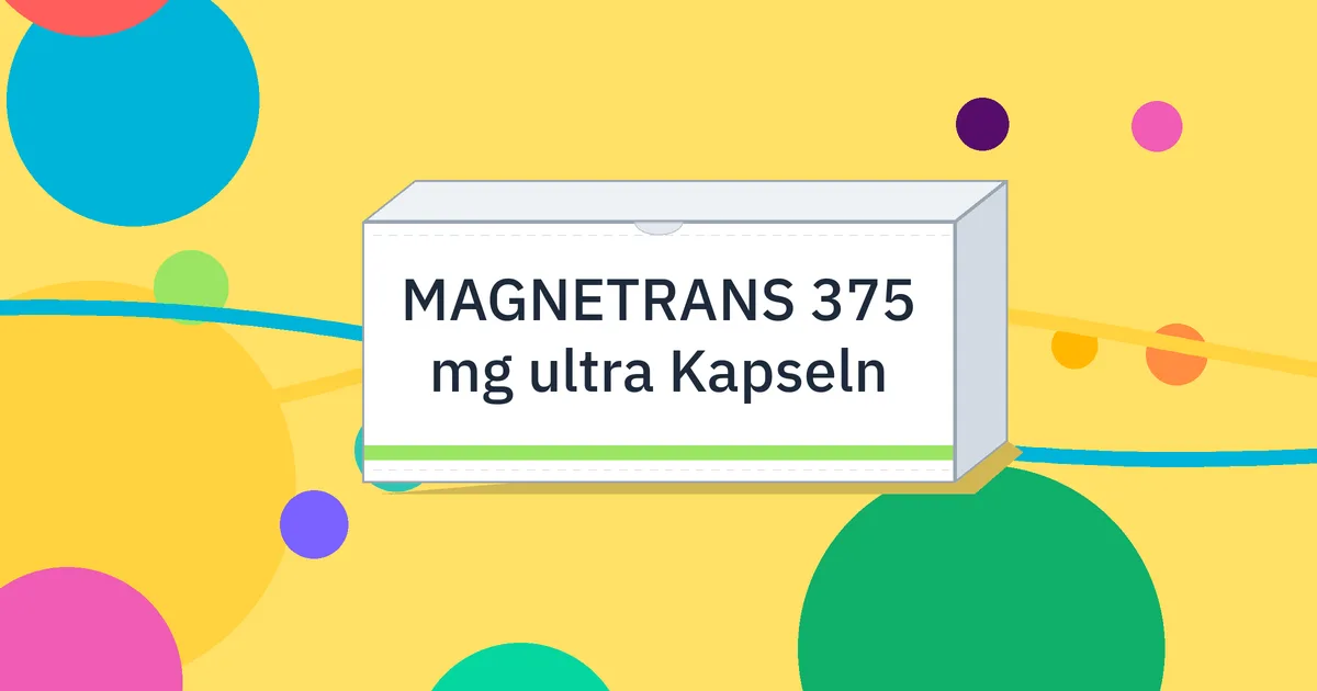 Symbolbild: Packung mit der Aufschrift MAGNETRANS 375 mg ultra Kapseln (PZN 09207553) – Verfügbarkeit und Bezug in Apotheken in Frankfurt am Main