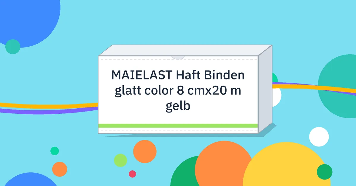 Symbolbild: Packung mit der Aufschrift MAIELAST Haft Binden glatt color 8 cmx20 m gelb (PZN 02501404) – Verfügbarkeit und Bezug in Apotheken in Frankfurt am Main