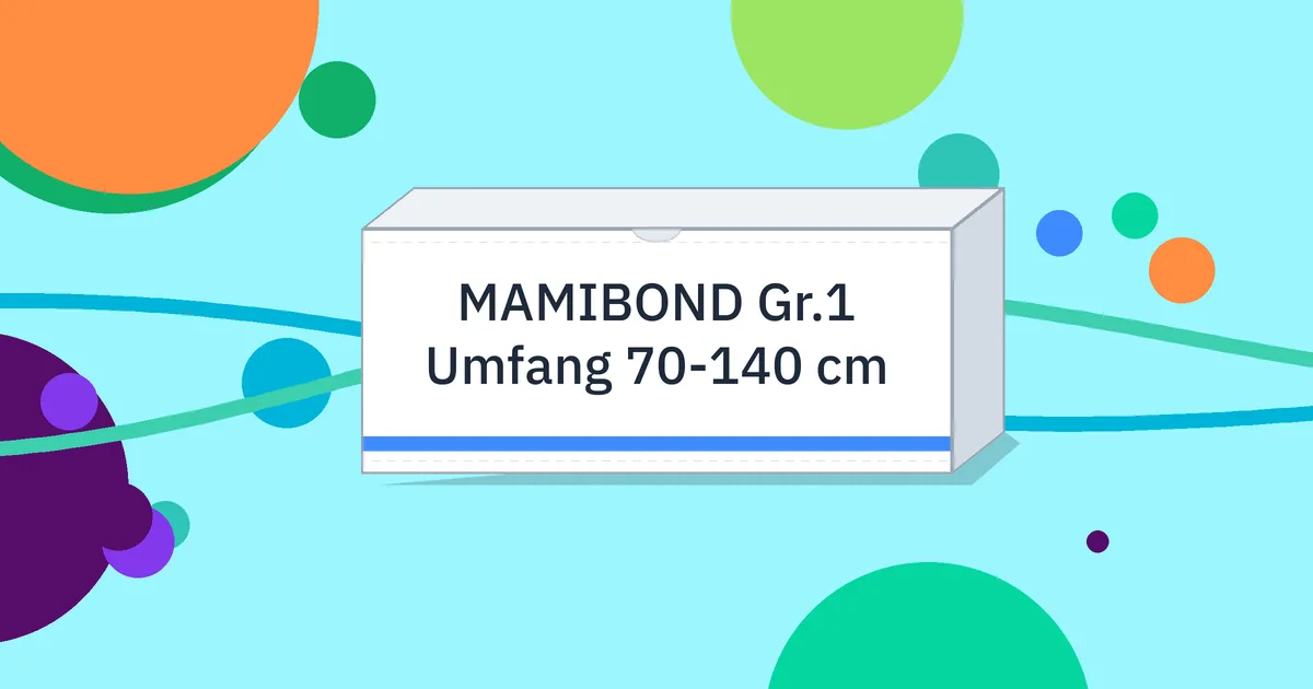 Symbolbild: Packung mit der Aufschrift MAMIBOND Gr.1 Umfang 70-140 cm (PZN 20372229) – Verfügbarkeit und Bezug in Apotheken in Frankfurt am Main