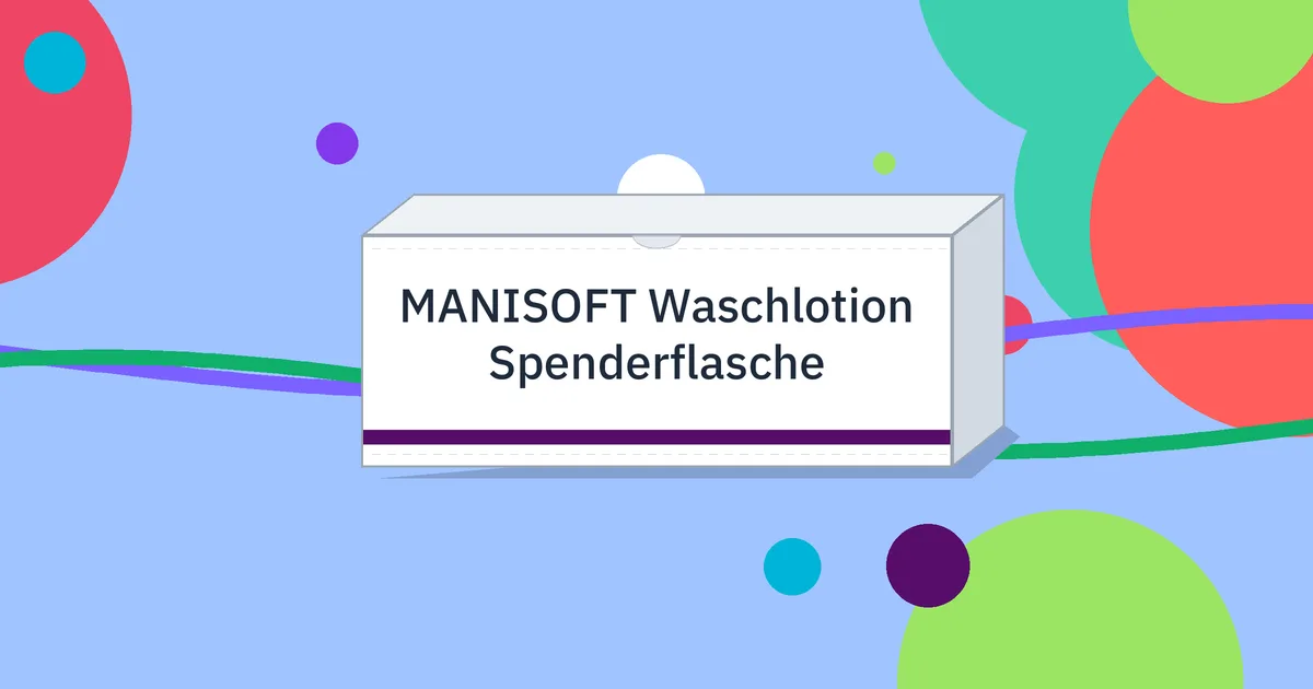 Symbolbild: Packung mit der Aufschrift MANISOFT Waschlotion Spenderflasche (PZN 03834970) – Verfügbarkeit und Bezug in Apotheken in Frankfurt am Main