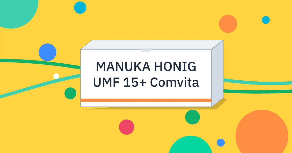 Symbolbild: Packung mit der Aufschrift MANUKA HONIG UMF 15+ Comvita (PZN 02950987) – Verfügbarkeit und Bezug in Apotheken in Frankfurt am Main