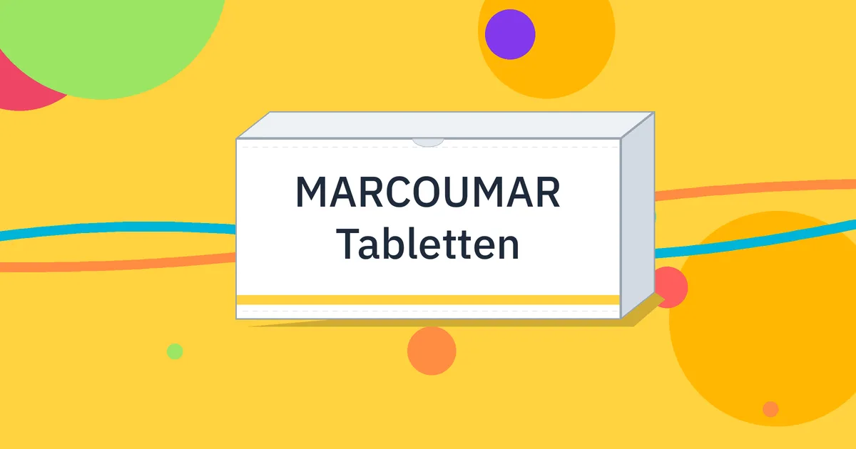 Symbolbild: Packung mit der Aufschrift MARCOUMAR Tabletten (PZN 13631050) – Verfügbarkeit und Bezug in Apotheken in Frankfurt am Main