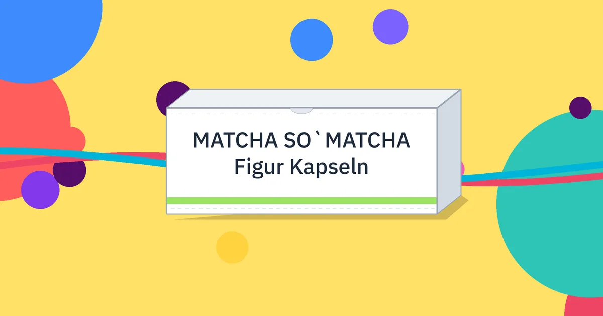 Symbolbild: Packung mit der Aufschrift MATCHA SO`MATCHA Figur Kapseln (PZN 13989136) – Verfügbarkeit und Bezug in Apotheken in Frankfurt am Main