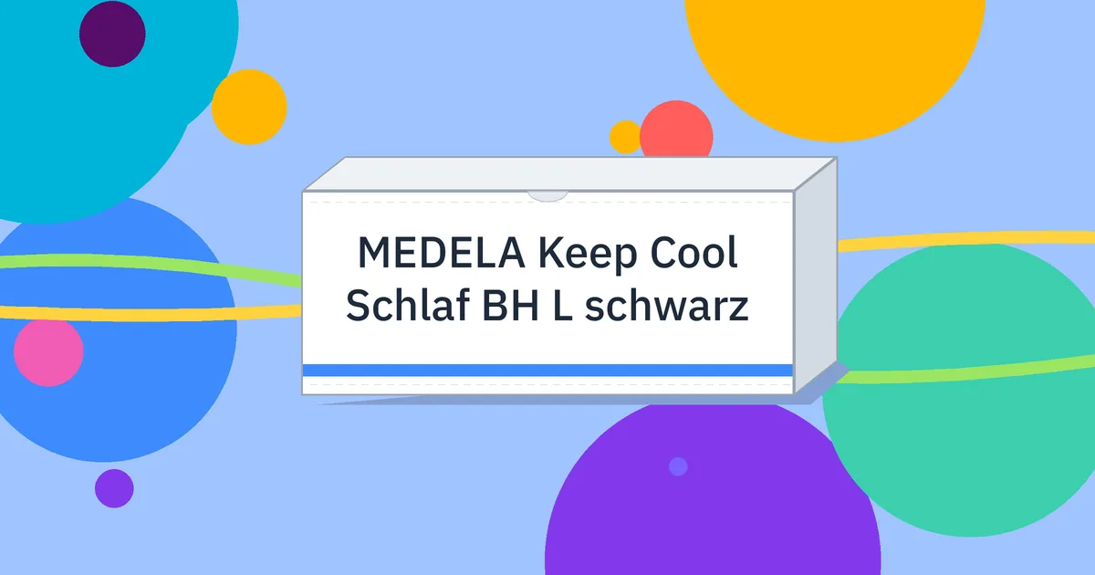 Symbolbild: Packung mit der Aufschrift MEDELA Keep Cool Schlaf BH L schwarz (PZN 18269412) – Verfügbarkeit und Bezug in Apotheken in Frankfurt am Main