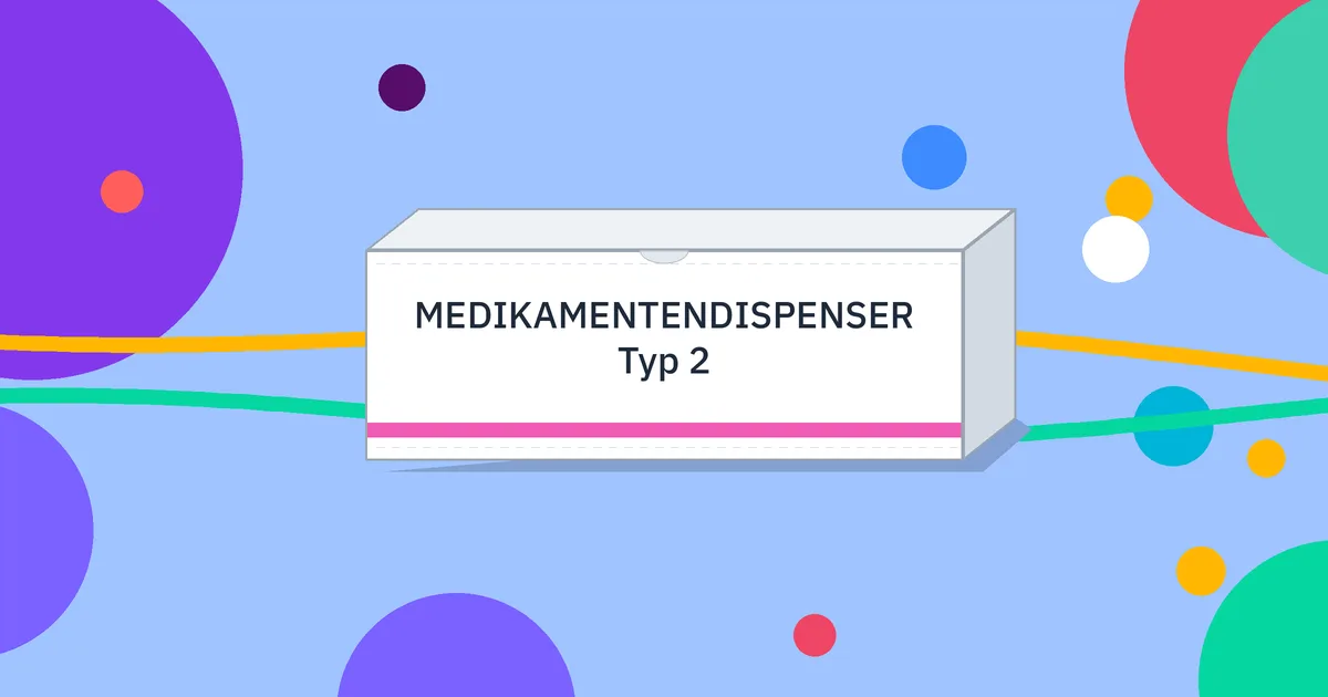 Symbolbild: Packung mit der Aufschrift MEDIKAMENTENDISPENSER Typ 2 (PZN 03017372) – Verfügbarkeit und Bezug in Apotheken in Frankfurt am Main