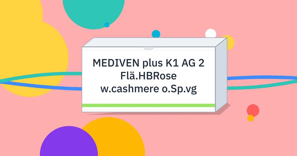 Symbolbild: Packung mit der Aufschrift MEDIVEN plus K1 AG 2 Flä.HBRose w.cashmere o.Sp.vg (PZN 15913410) – Verfügbarkeit und Bezug in Apotheken in Frankfurt am Main