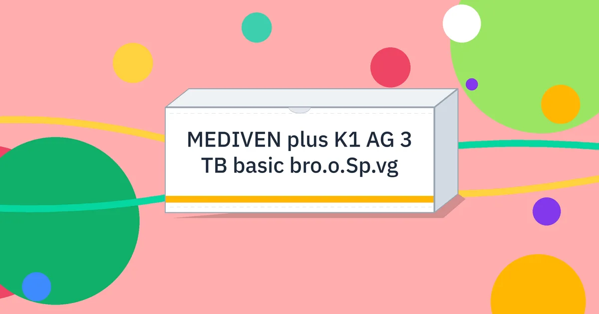 Symbolbild: Packung mit der Aufschrift MEDIVEN plus K1 AG 3 TB basic bro.o.Sp.vg (PZN 15057810) – Verfügbarkeit und Bezug in Apotheken in Frankfurt am Main