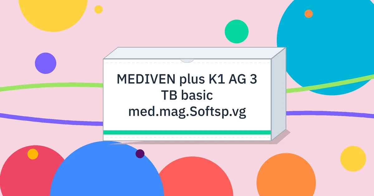 Symbolbild: Packung mit der Aufschrift MEDIVEN plus K1 AG 3 TB basic med.mag.Softsp.vg (PZN 15057744) – Verfügbarkeit und Bezug in Apotheken in Frankfurt am Main