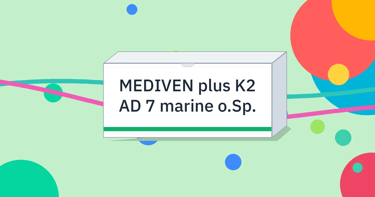 Symbolbild: Packung mit der Aufschrift MEDIVEN plus K2 AD 7 marine o.Sp. (PZN 15092404) – Verfügbarkeit und Bezug in Apotheken in Frankfurt am Main