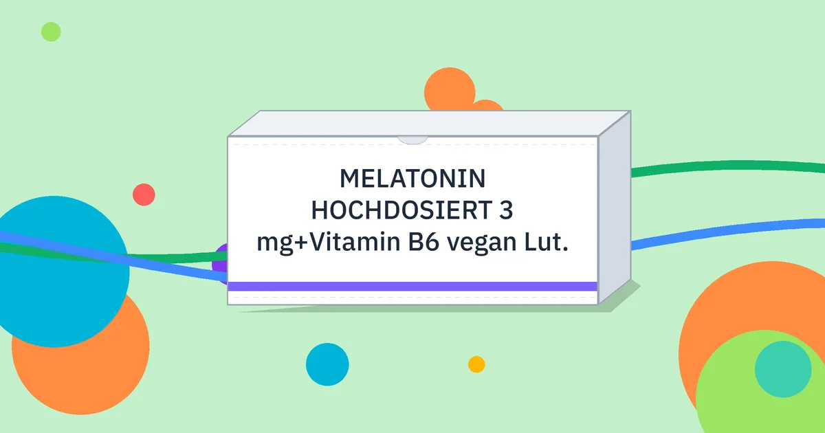 Symbolbild: Packung mit der Aufschrift MELATONIN HOCHDOSIERT 3 mg+Vitamin B6 vegan Lut. (PZN 20192970) – Verfügbarkeit und Bezug in Apotheken in Frankfurt am Main
