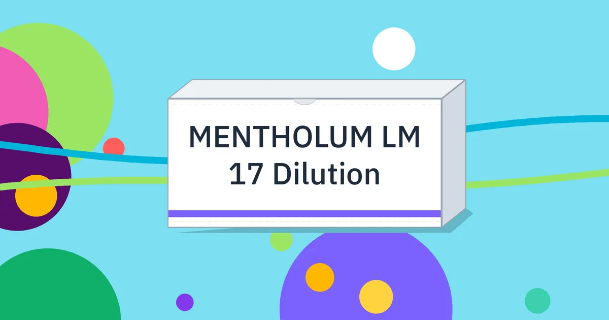 Symbolbild: Packung mit der Aufschrift MENTHOLUM LM 17 Dilution (PZN 13604739) – Verfügbarkeit und Bezug in Apotheken in Frankfurt am Main