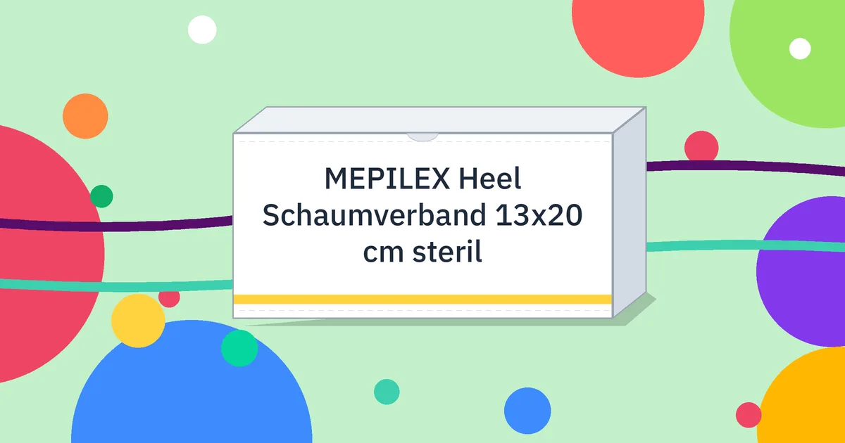 Symbolbild: Packung mit der Aufschrift MEPILEX Heel Schaumverband 13x20 cm steril (PZN 19078039) – Verfügbarkeit und Bezug in Apotheken in Frankfurt am Main