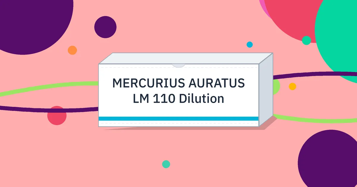 Symbolbild: Packung mit der Aufschrift MERCURIUS AURATUS LM 110 Dilution (PZN 12948477) – Verfügbarkeit und Bezug in Apotheken in Frankfurt am Main