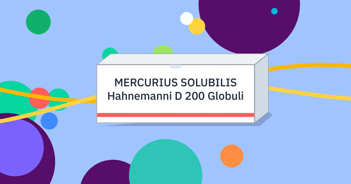 Symbolbild: Packung mit der Aufschrift MERCURIUS SOLUBILIS Hahnemanni D 200 Globuli (PZN 02927379) – Verfügbarkeit und Bezug in Apotheken in Frankfurt am Main