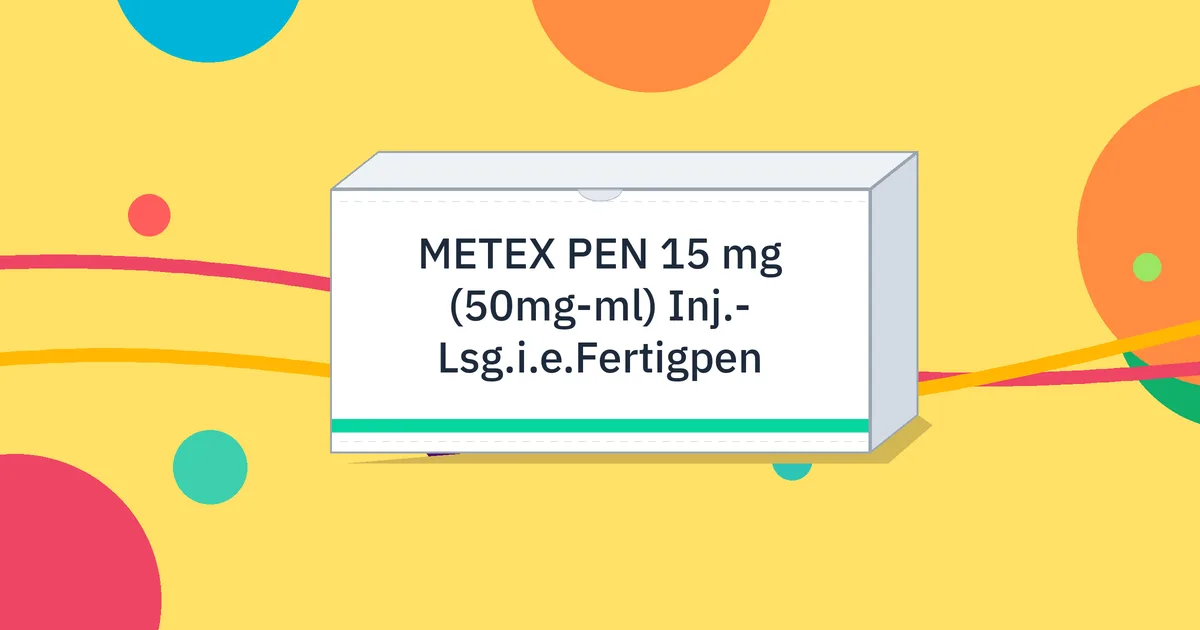 Symbolbild: Packung mit der Aufschrift METEX PEN 15 mg (50mg-ml) Inj.-Lsg.i.e.Fertigpen (PZN 09668248) – Verfügbarkeit und Bezug in Apotheken in Frankfurt am Main