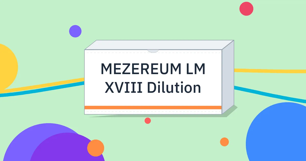 Symbolbild: Packung mit der Aufschrift MEZEREUM LM XVIII Dilution (PZN 04497115) – Verfügbarkeit und Bezug in Apotheken in Frankfurt am Main