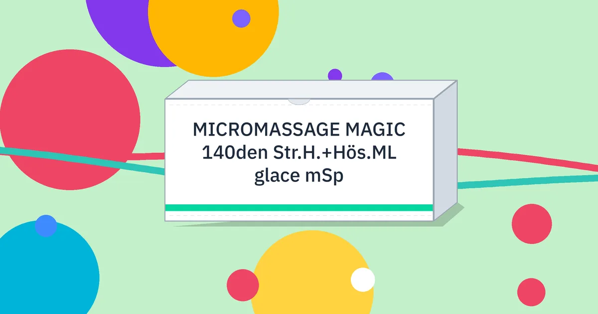 Symbolbild: Packung mit der Aufschrift MICROMASSAGE MAGIC 140den Str.H.+Hös.ML glace mSp (PZN 03980447) – Verfügbarkeit und Bezug in Apotheken in Frankfurt am Main