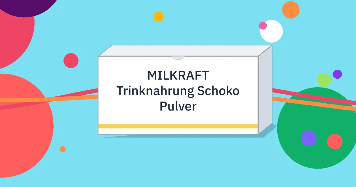 Symbolbild: Packung mit der Aufschrift MILKRAFT Trinknahrung Schoko Pulver (PZN 05984024) – Verfügbarkeit und Bezug in Apotheken in Frankfurt am Main