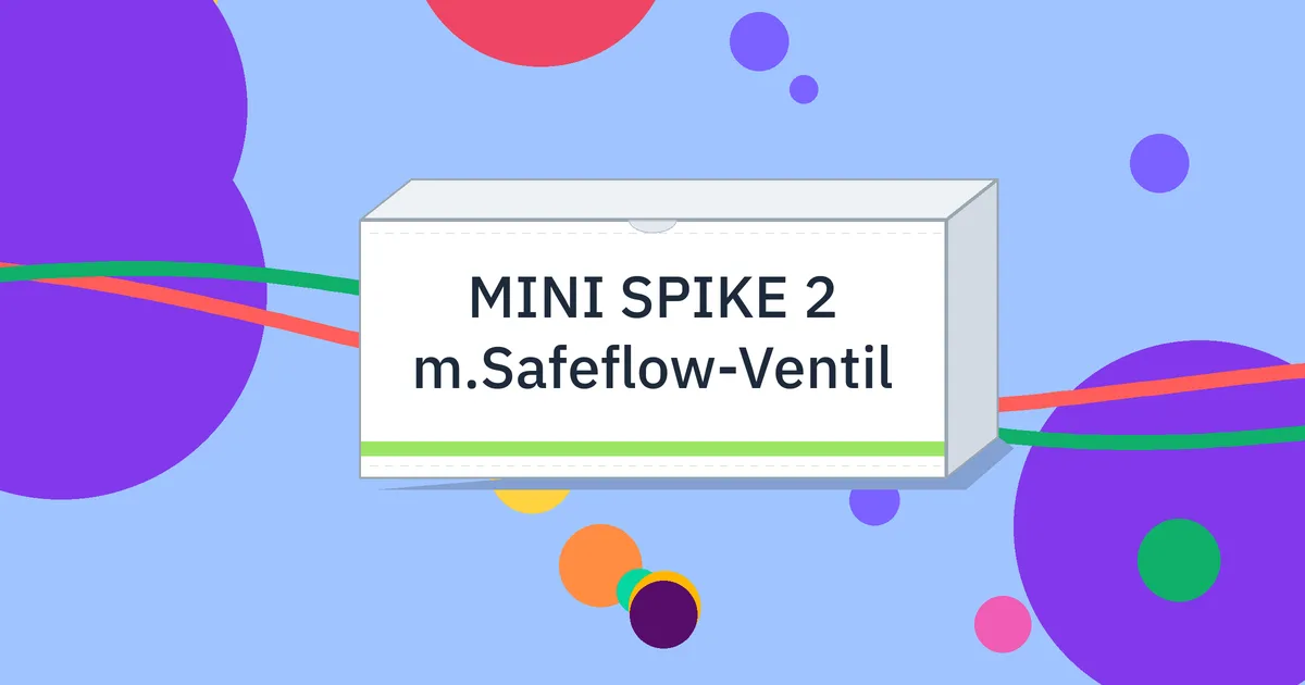 Symbolbild: Packung mit der Aufschrift MINI SPIKE 2 m.Safeflow-Ventil (PZN 07094263) – Verfügbarkeit und Bezug in Apotheken in Frankfurt am Main