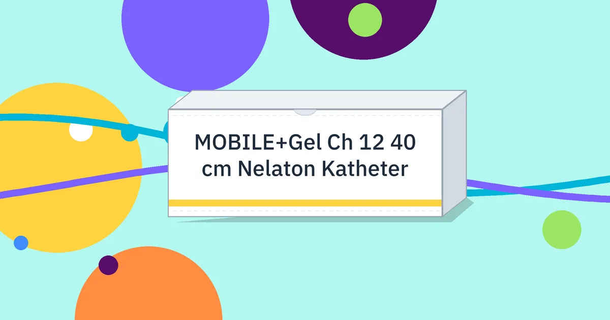 Symbolbild: Packung mit der Aufschrift MOBILE+Gel Ch 12 40 cm Nelaton Katheter (PZN 08727405) – Verfügbarkeit und Bezug in Apotheken in Frankfurt am Main