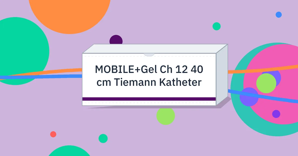 Symbolbild: Packung mit der Aufschrift MOBILE+Gel Ch 12 40 cm Tiemann Katheter (PZN 08727434) – Verfügbarkeit und Bezug in Apotheken in Frankfurt am Main