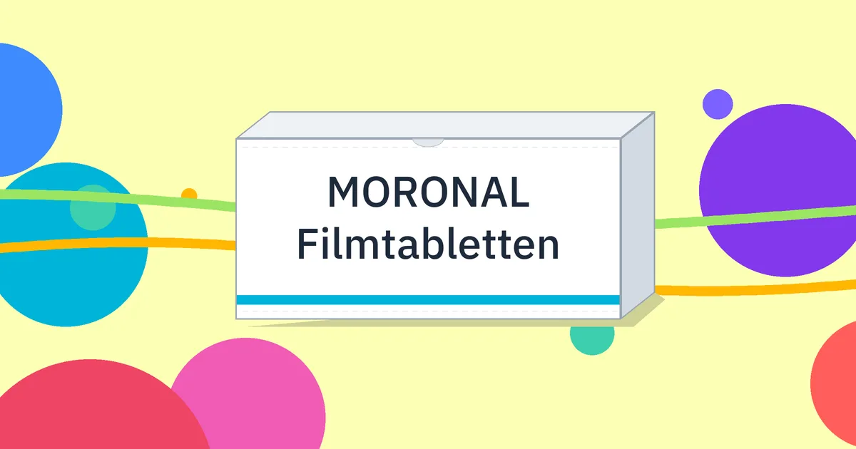 Symbolbild: Packung mit der Aufschrift MORONAL Filmtabletten (PZN 09717320) – Verfügbarkeit und Bezug in Apotheken in Frankfurt am Main