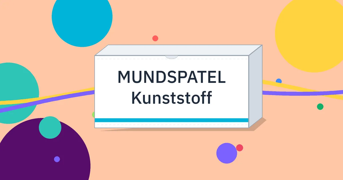 Symbolbild: Packung mit der Aufschrift MUNDSPATEL Kunststoff (PZN 00172818) – Verfügbarkeit und Bezug in Apotheken in Frankfurt am Main