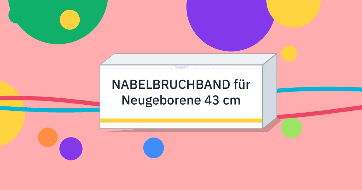Symbolbild: Packung mit der Aufschrift NABELBRUCHBAND für Neugeborene 43 cm (PZN 07717161) – Verfügbarkeit und Bezug in Apotheken in Frankfurt am Main