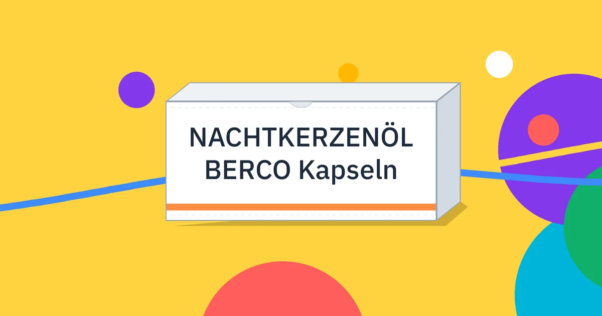 Symbolbild: Packung mit der Aufschrift NACHTKERZENÖL BERCO Kapseln (PZN 00829141) – Verfügbarkeit und Bezug in Apotheken in Frankfurt am Main