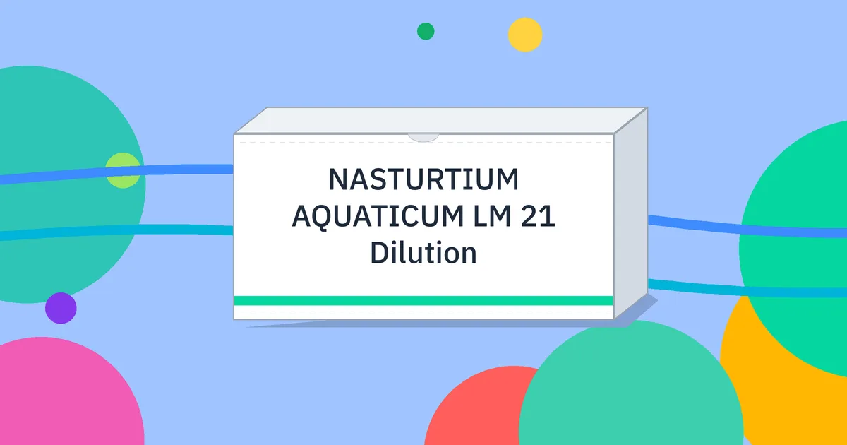 Symbolbild: Packung mit der Aufschrift NASTURTIUM AQUATICUM LM 21 Dilution (PZN 13616412) – Verfügbarkeit und Bezug in Apotheken in Frankfurt am Main
