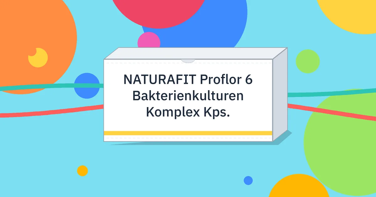 Symbolbild: Packung mit der Aufschrift NATURAFIT Proflor 6 Bakterienkulturen Komplex Kps. (PZN 18501375) – Verfügbarkeit und Bezug in Apotheken in Frankfurt am Main