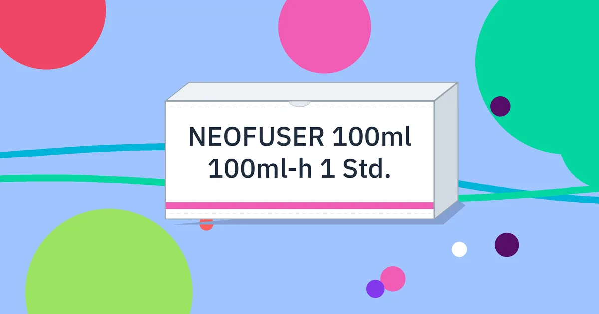 Symbolbild: Packung mit der Aufschrift NEOFUSER 100ml 100ml-h 1 Std. (PZN 16512340) – Verfügbarkeit und Bezug in Apotheken in Frankfurt am Main