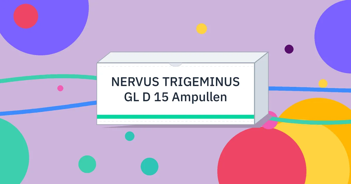 Symbolbild: Packung mit der Aufschrift NERVUS TRIGEMINUS GL D 15 Ampullen (PZN 03355287) – Verfügbarkeit und Bezug in Apotheken in Frankfurt am Main