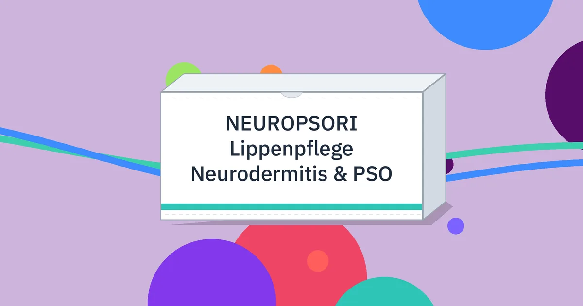 Symbolbild: Packung mit der Aufschrift NEUROPSORI Lippenpflege Neurodermitis & PSO (PZN 17544170) – Verfügbarkeit und Bezug in Apotheken in Frankfurt am Main