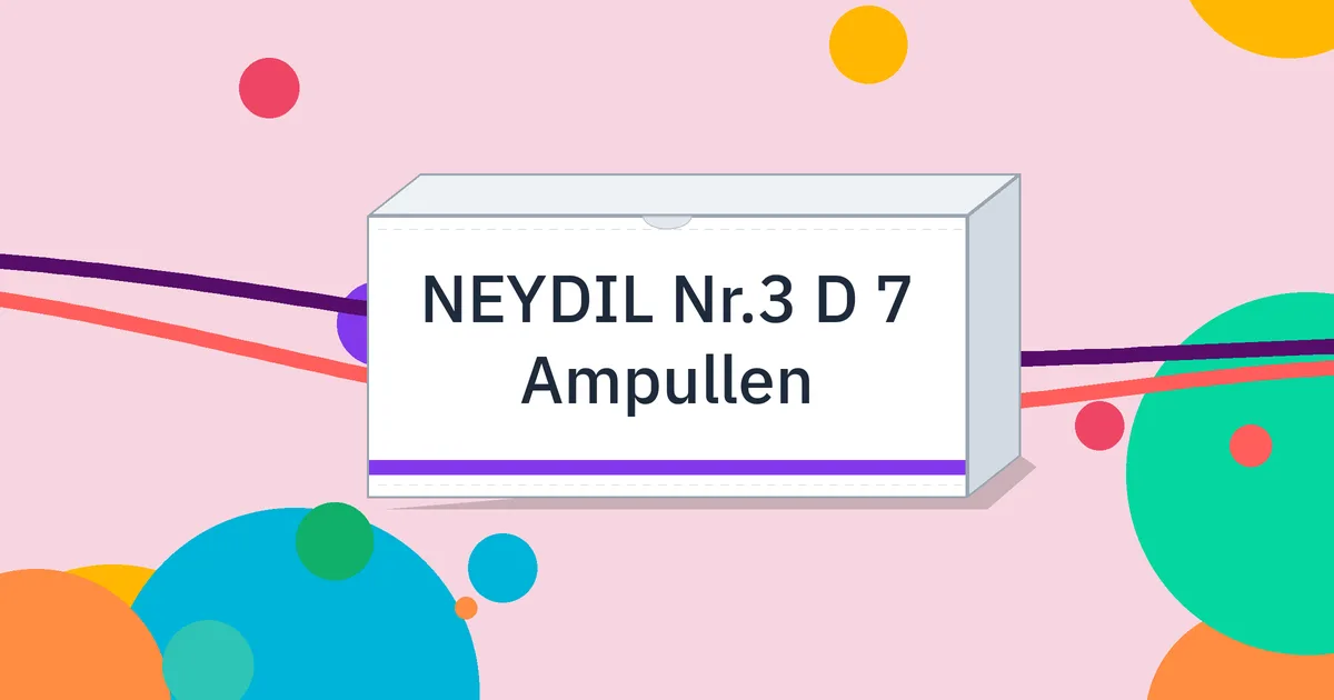 Symbolbild: Packung mit der Aufschrift NEYDIL Nr.3 D 7 Ampullen (PZN 06486400) – Verfügbarkeit und Bezug in Apotheken in Frankfurt am Main