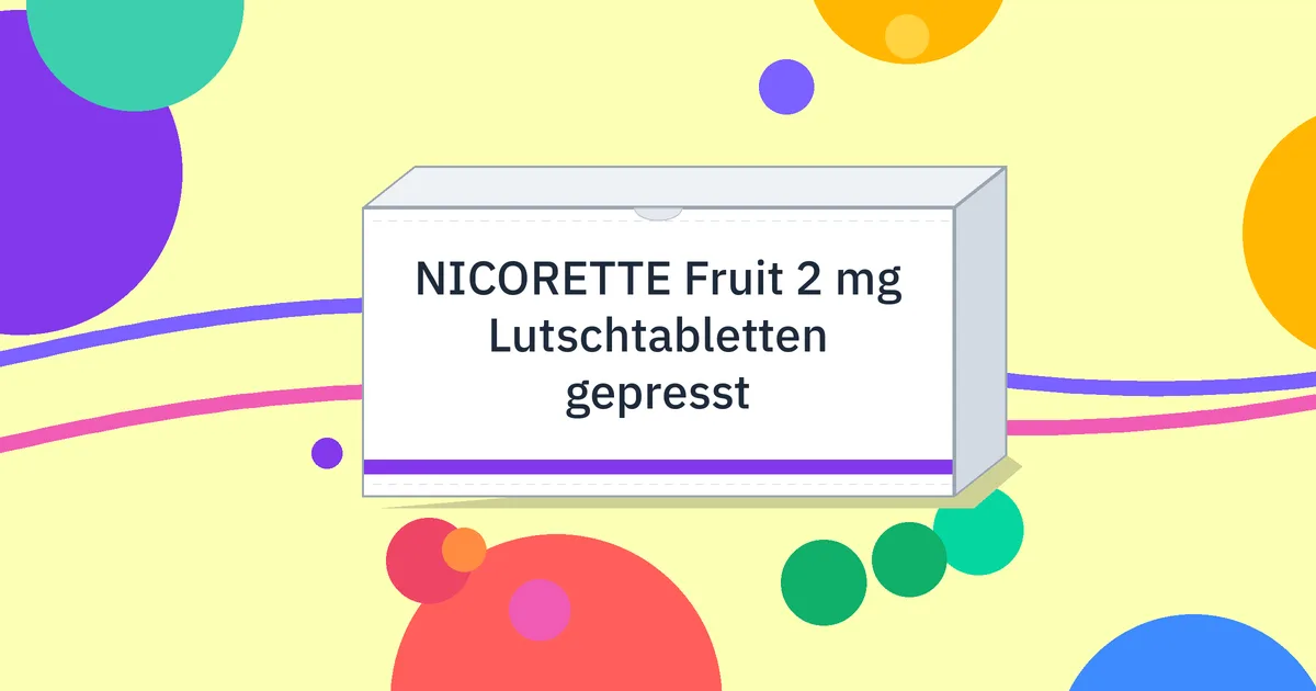 Symbolbild: Packung mit der Aufschrift NICORETTE Fruit 2 mg Lutschtabletten gepresst (PZN 19906217) – Verfügbarkeit und Bezug in Apotheken in Frankfurt am Main