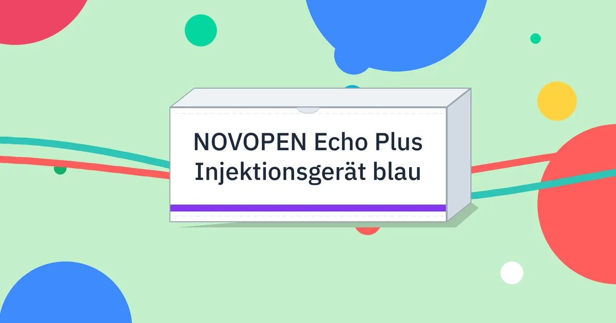Symbolbild: Packung mit der Aufschrift NOVOPEN Echo Plus Injektionsgerät blau (PZN 18380457) – Verfügbarkeit und Bezug in Apotheken in Frankfurt am Main