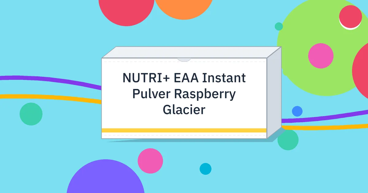 Symbolbild: Packung mit der Aufschrift NUTRI+ EAA Instant Pulver Raspberry Glacier (PZN 19670654) – Verfügbarkeit und Bezug in Apotheken in Frankfurt am Main