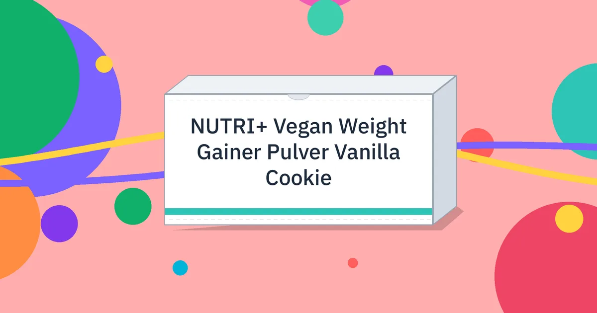 Symbolbild: Packung mit der Aufschrift NUTRI+ Vegan Weight Gainer Pulver Vanilla Cookie (PZN 19670507) – Verfügbarkeit und Bezug in Apotheken in Frankfurt am Main